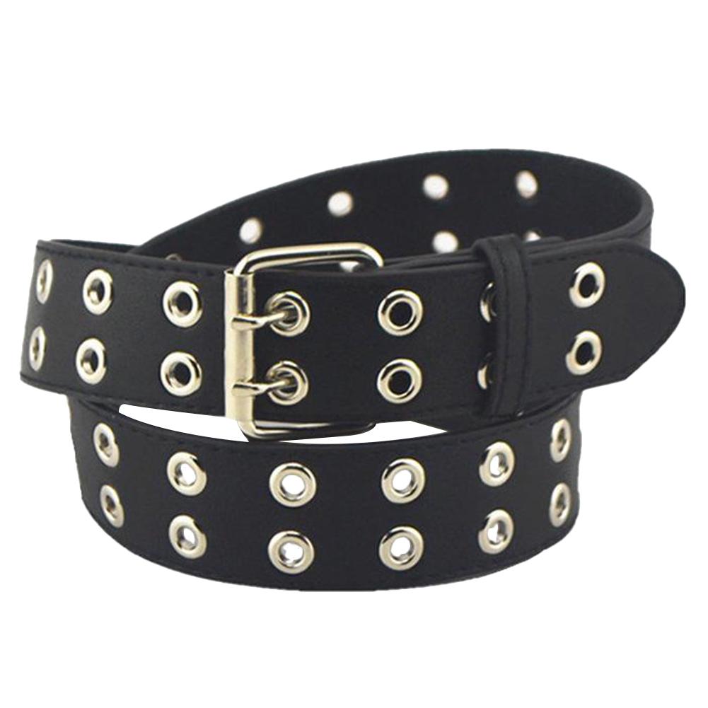 Buy Men Casual Black Punk Belt Double Buckle Waistband Costume ...