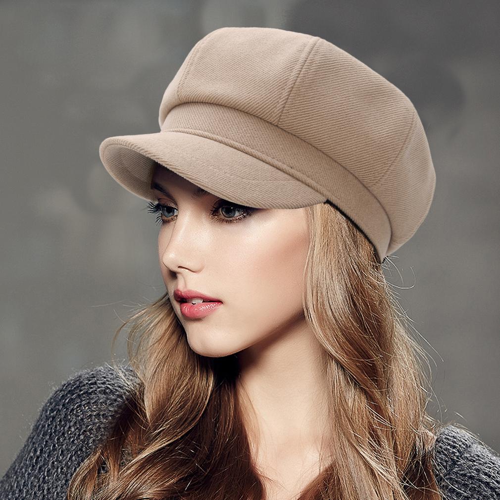 Buy Unisex Solid Color Octagonal Cap Painters Hat Vintage Caps Spring ...