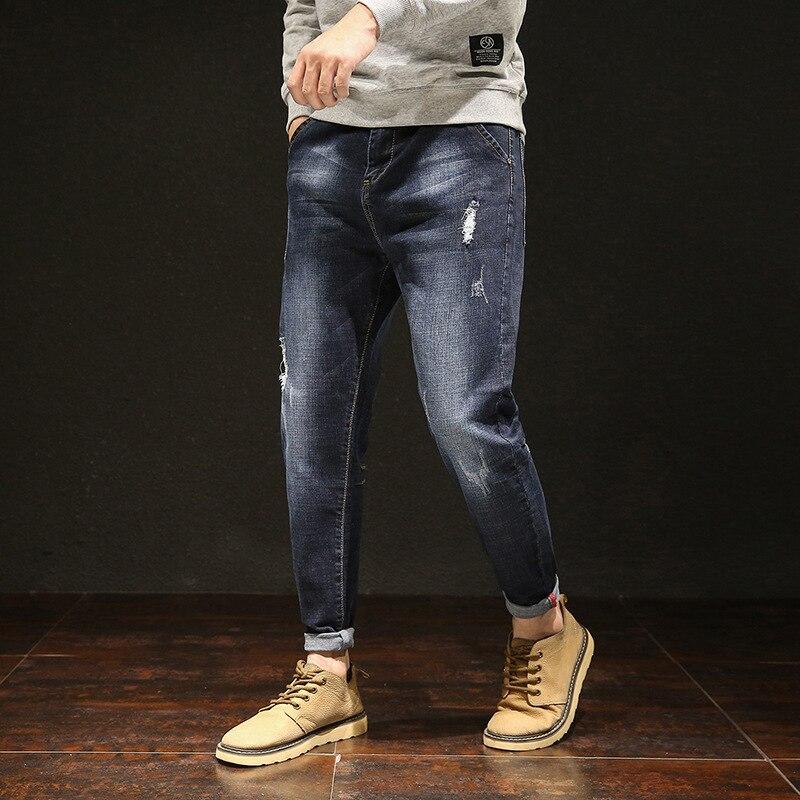 Buy Fashion 7xl Oversize Denim Pants Solid Loose Fit Jeans Men Casual ...