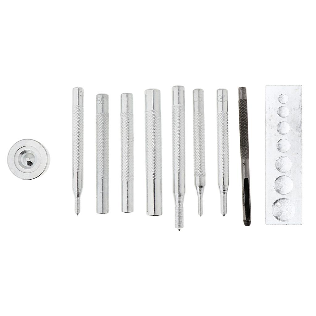 Buy Die Punch Hole Snap Rivet Button Base Kit for DIY Leather Craft Tool 10Pcs at affordable ...