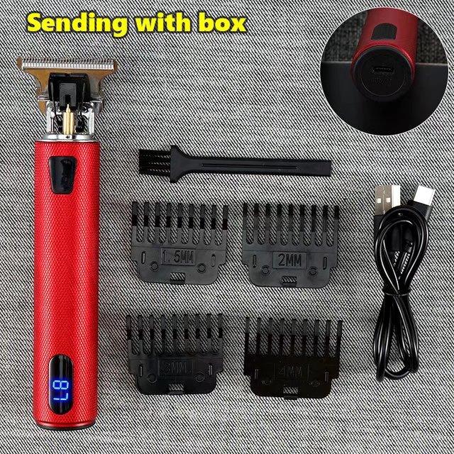 Cheap 2021 USB T9 Rechargeable Professional LCD Hair Clipper Cutting ...