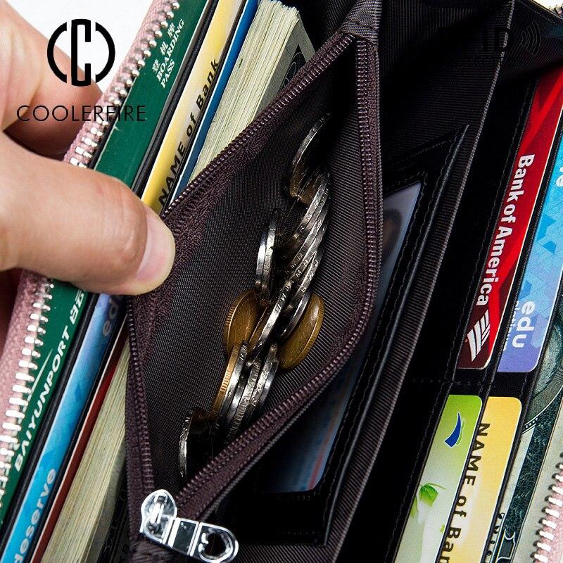 Buy Women Wallets Genuine Leather Fashion Female Long Zipper Clutch ...