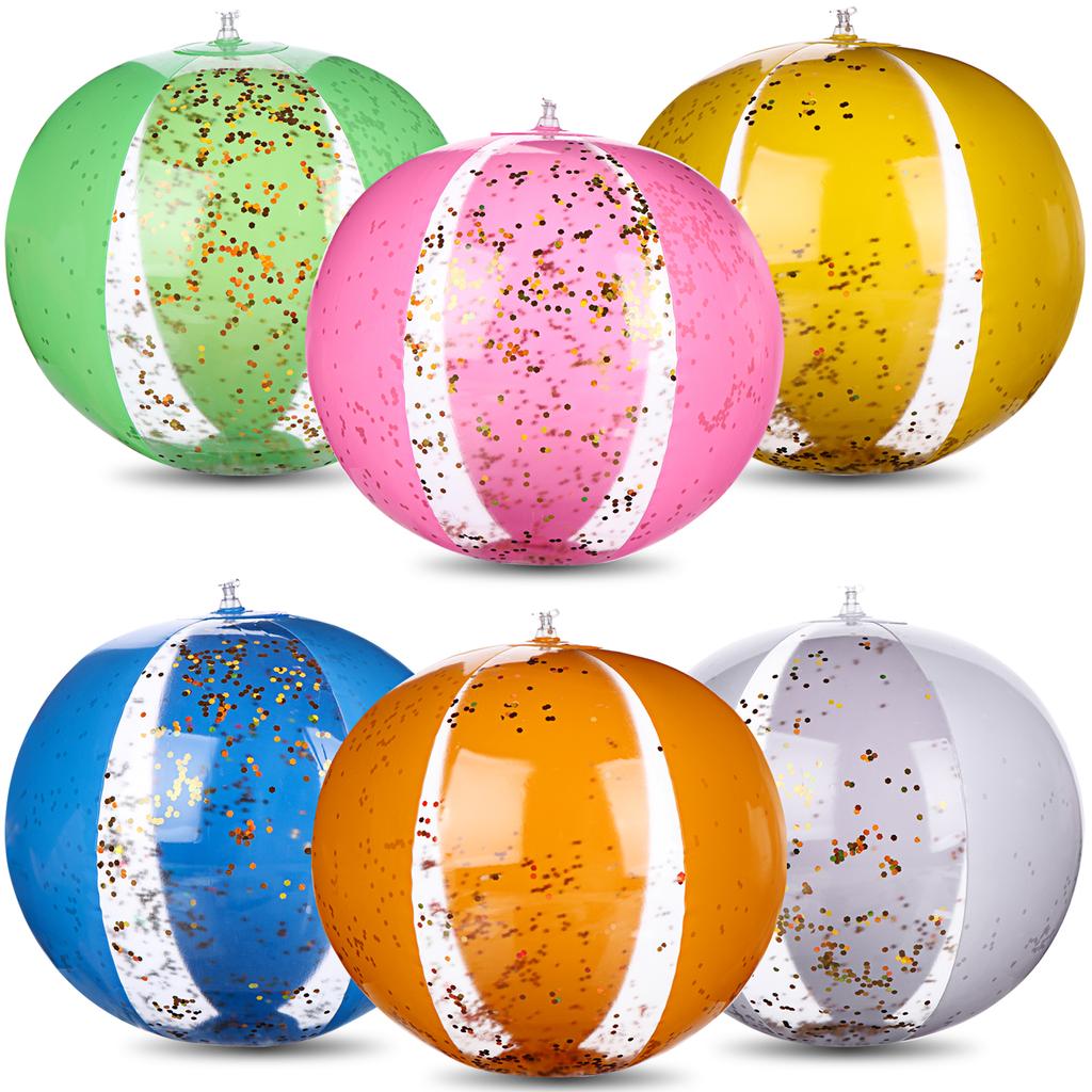 Buy Glitter Beach Balls Inflatable Confetti Sports Beach Balls ...