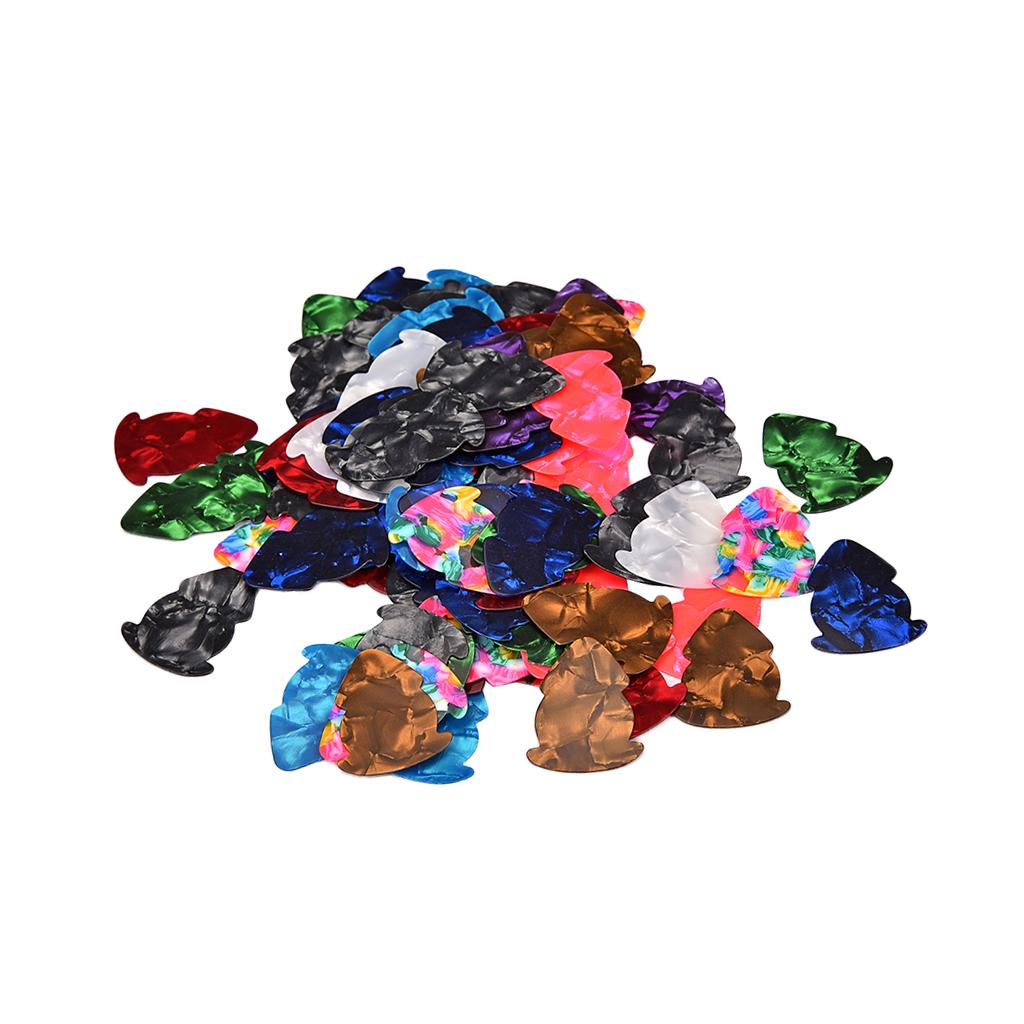 100 Pcs Colorful Guitar /Bass/ Ukulele Plectrum Pick for Musical Lovers ...