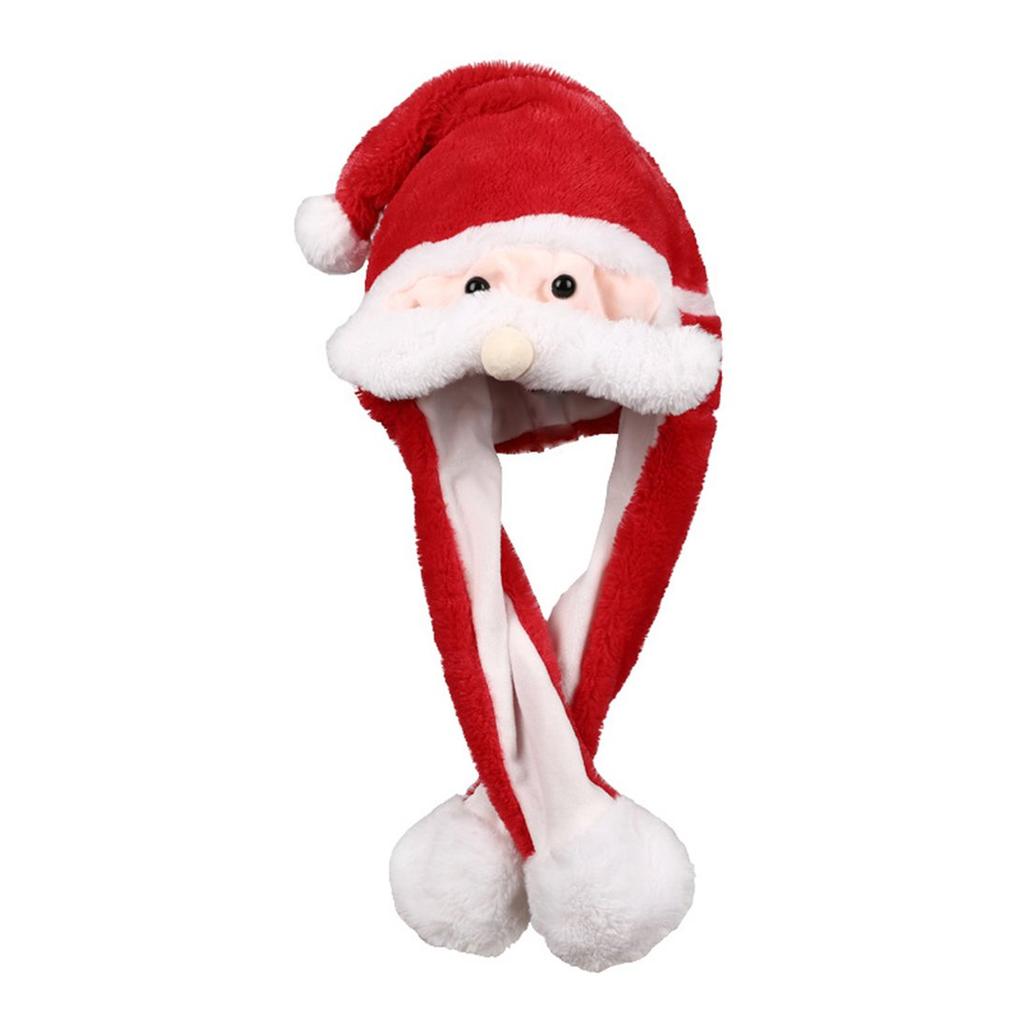 HHNN Rabbit Hat Ears Will Glow Cute Santa Claus Deer Airbag Cap Plush ...