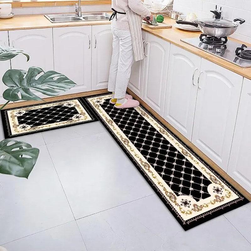 Buy Kitchen Mat Antislip Bath Mat Soft Bedroom Floor Mat Checkered ...