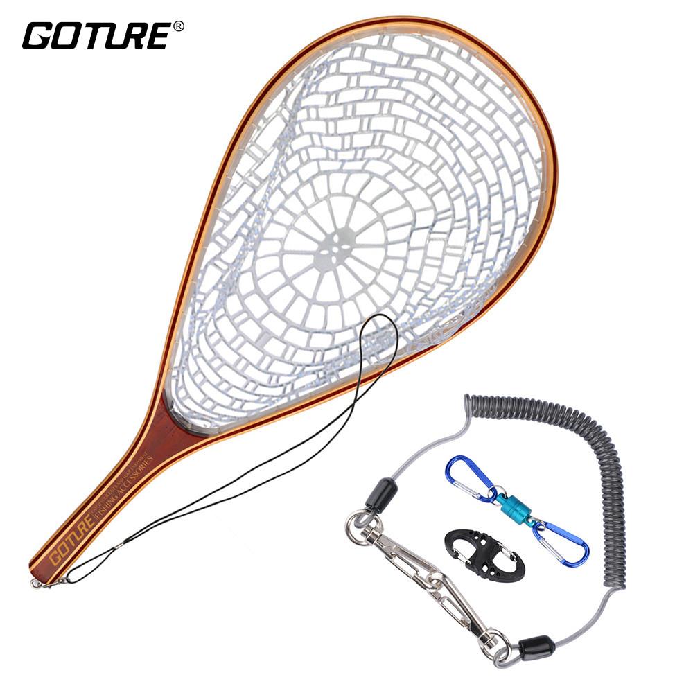 Goture Fly Fishing Trout Landing Net Set Monofilament Nylon Fishing ...