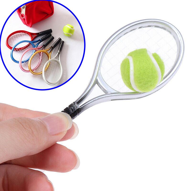 Buy 2Pcs Tennis Racket Miniature Cute Dollhouse Dollhouse Miniature ...