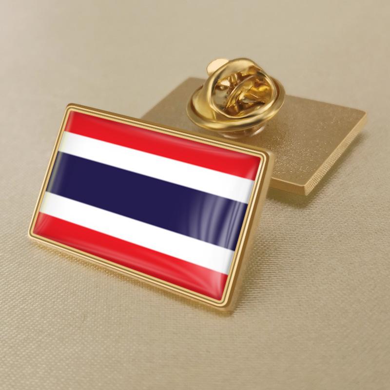 Buy Thailand Thai Flag Crystal Drop Badge Brooch Flag Bangkok Brooch of ...