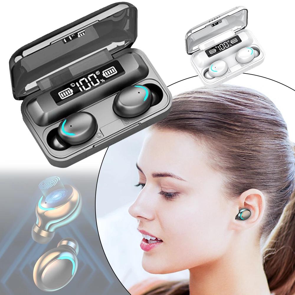 Buy TWS Wireless Bluetooth 5.0 Headsets Touch Control Earphones 9D HiFi ...