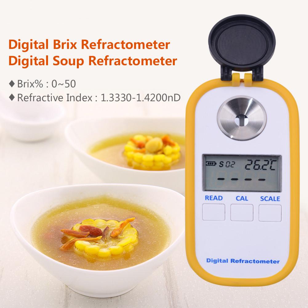 Buy DR101 Digital Brix Refractive Index Refractometer 0-50% Brix For ...