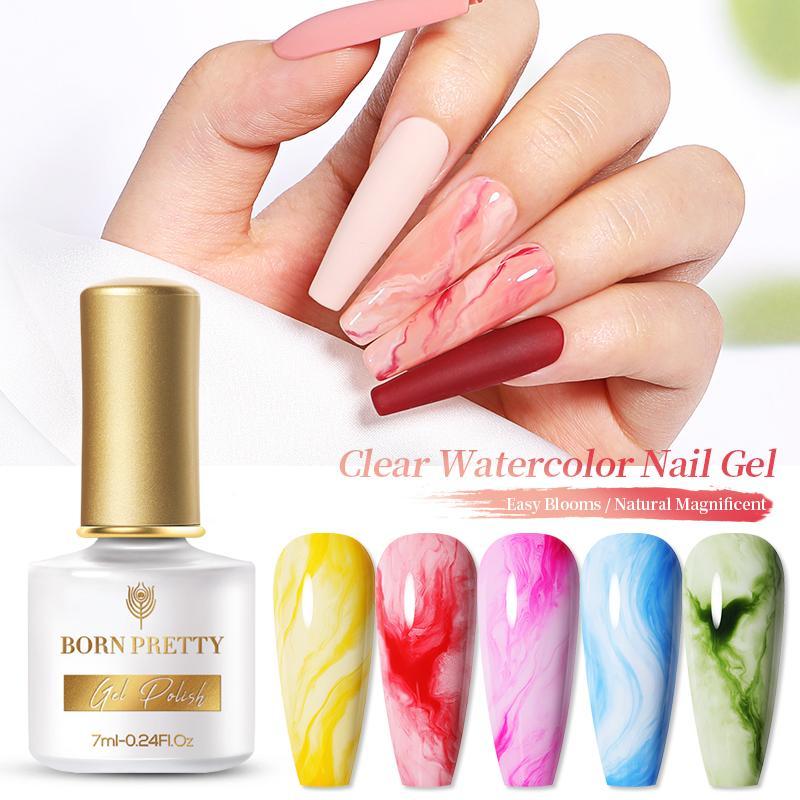 Cheap BORN PRETTY Blossoming Gel Nail Polish 7ml Clear Watercolor Transparent Nail Art Design ...
