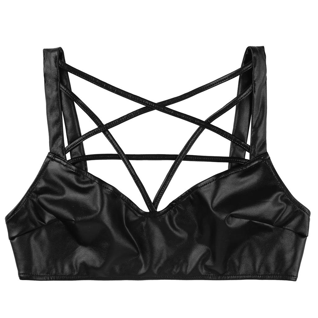 Buy Womens Rave Party Costume Bras Top Sleeveless Strappy Crop Tops ...