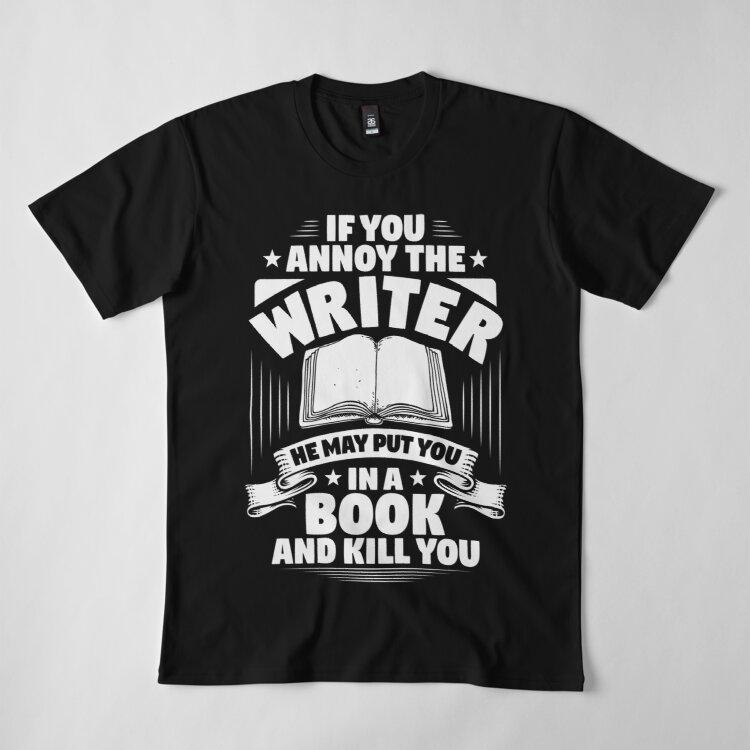 Buy Men Premium Cotton Harajuku T-Shirt Author Writer Writing ...