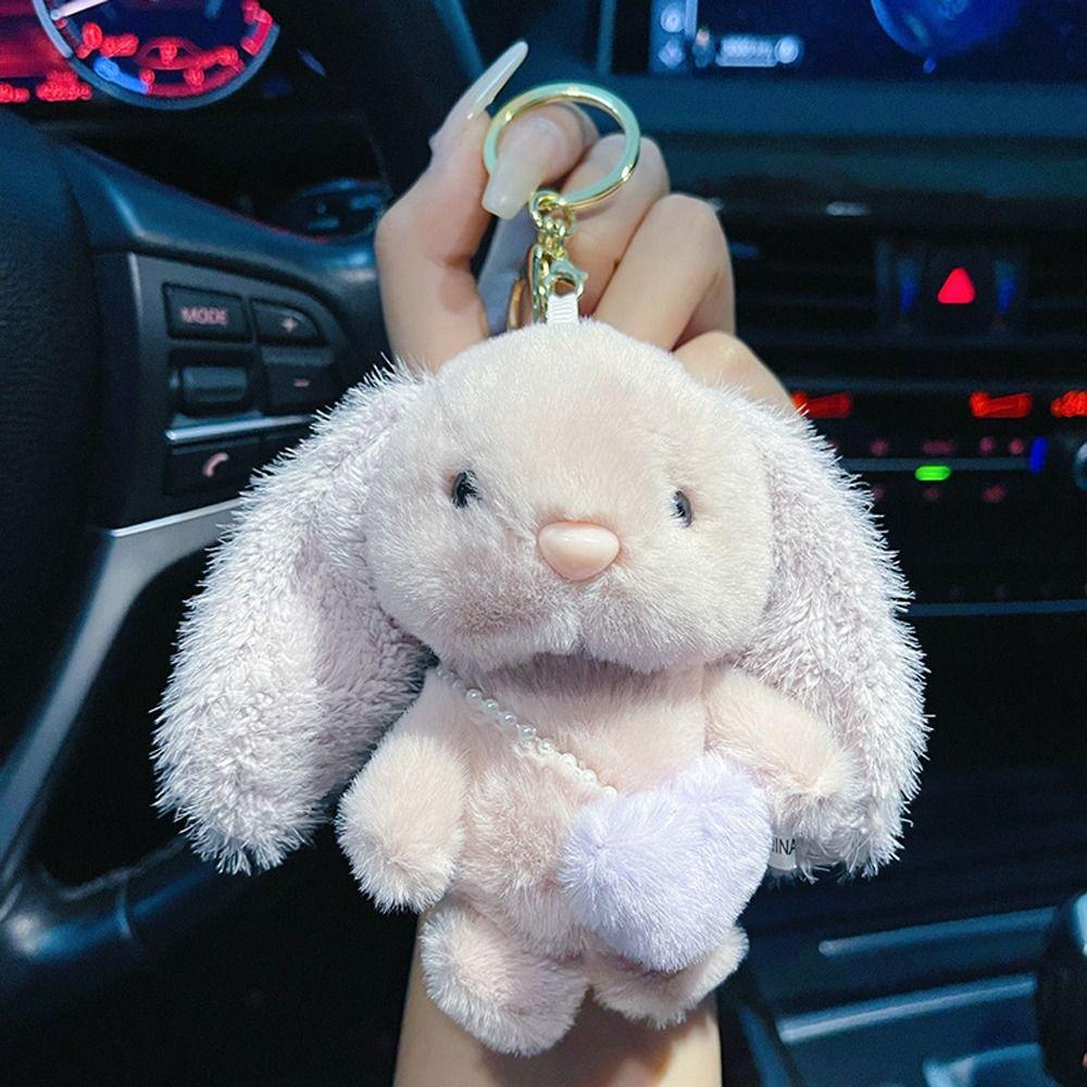 Satın alın Plush Animal Door Key Key Rings Rabbit Cartoon Keychains Key ...
