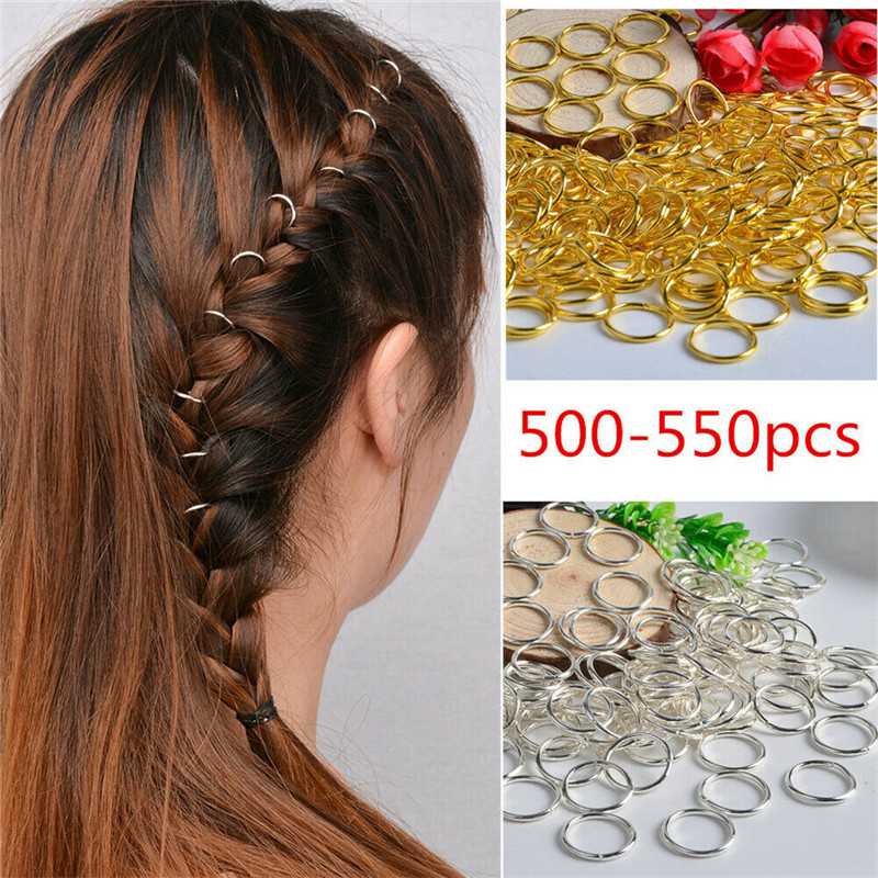 Buy Practical Punk Hoop Clips Simple 500Pcs Hair Rings Hip-Hop Braid ...