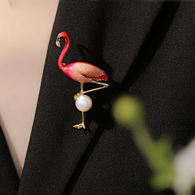 Köp Creative Flamingo Brooch Corsage For Woman Girl Party accessories ...