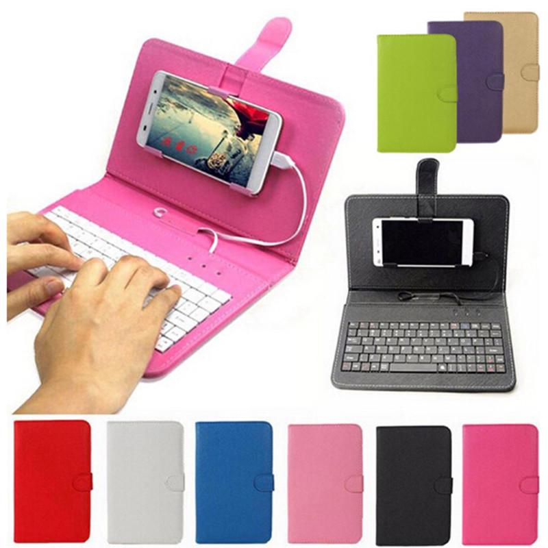Universal Otg Leather Flip Case Cover Wired Keyboard For Andriod Mobile ...