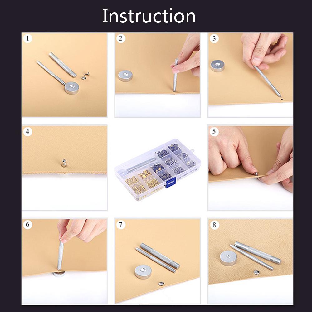 Buy Snap Fasteners Tools Kit Leather Rivets Set with Fixing Tools ...