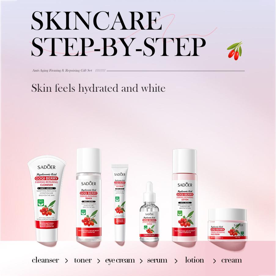 Goji Berry Anti-Wrinkle Firming and Whitening 6-piece Anti-aging and ...