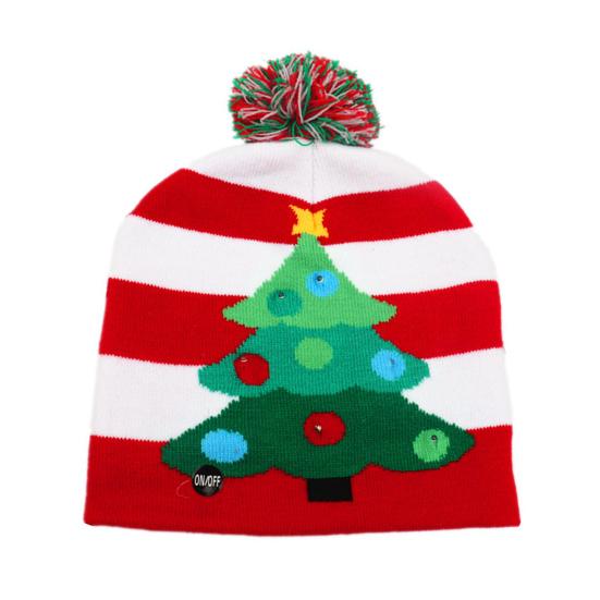 Buy Wear Resistant Knitted Fabric Good Eye-catching LED Xmas Themed Hat ...