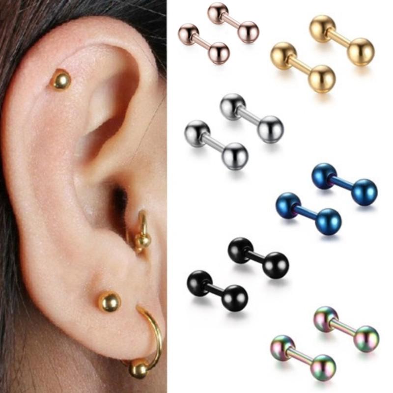 Buy Earring Stud Cartilage Bar Helix Upper Ear Bead Steel MA at ...