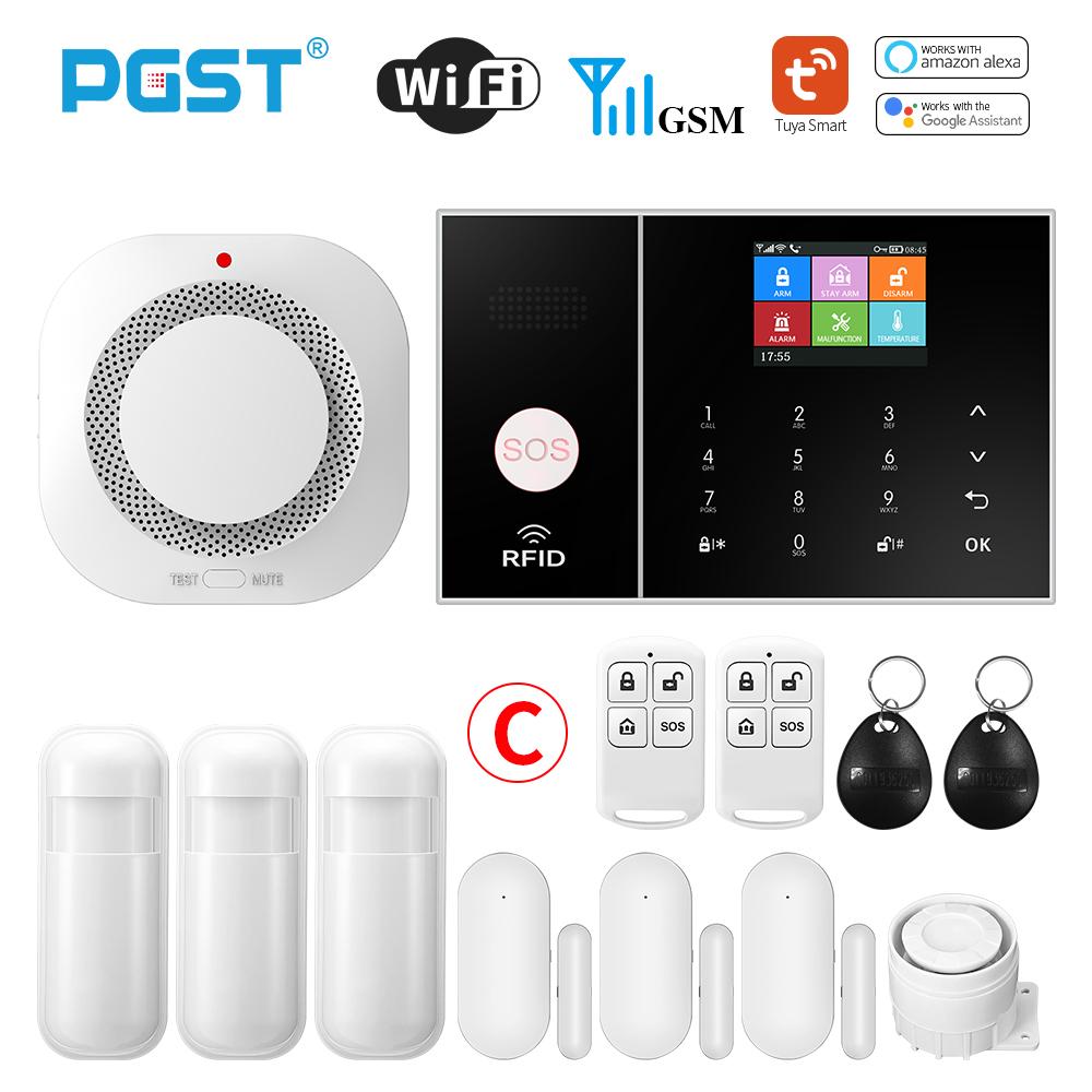 PGST Smart Life Alarm System for Home WIFI GSM Security Alarm Host with ...
