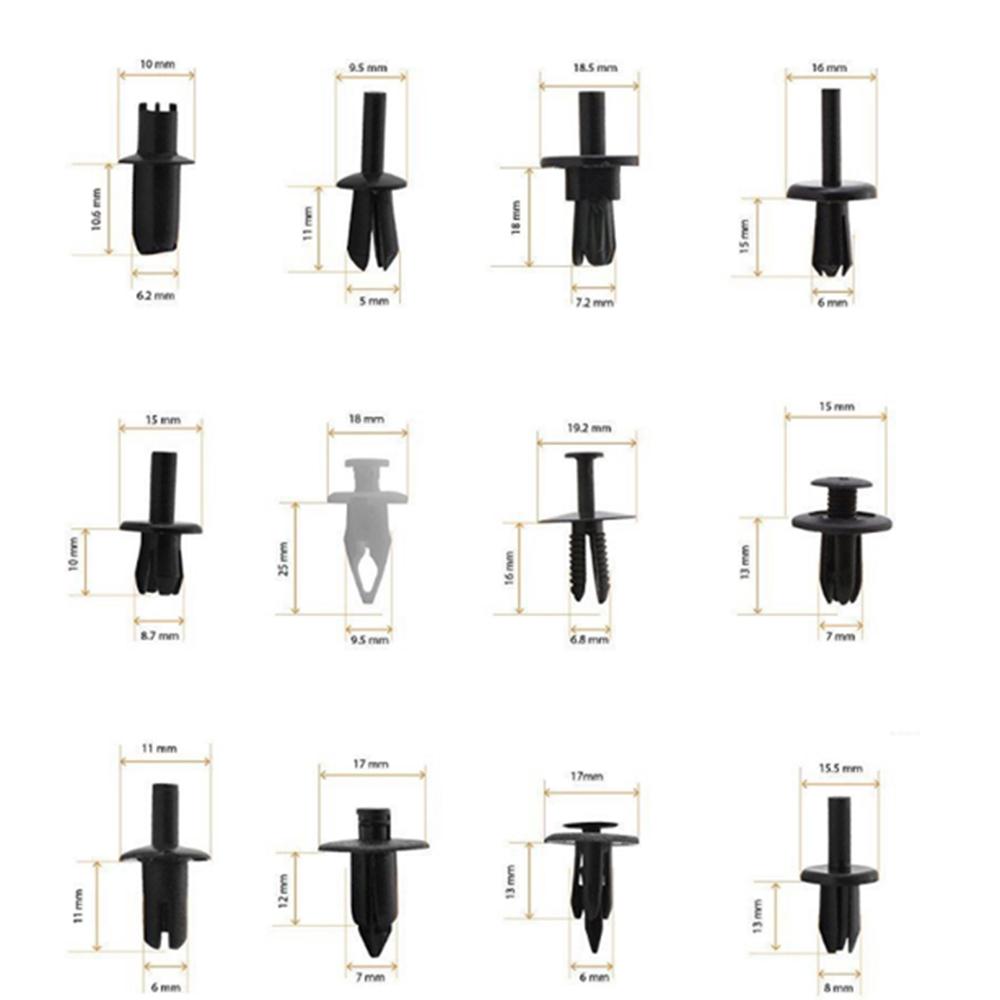 350PCS auto Fastener Kit coche universal nylon fijación clip Rivet set ...