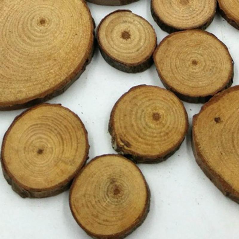 Buy 100pcs Natural Pine Wood Slices Round Disc Tree Bark Craft UK Circ ...