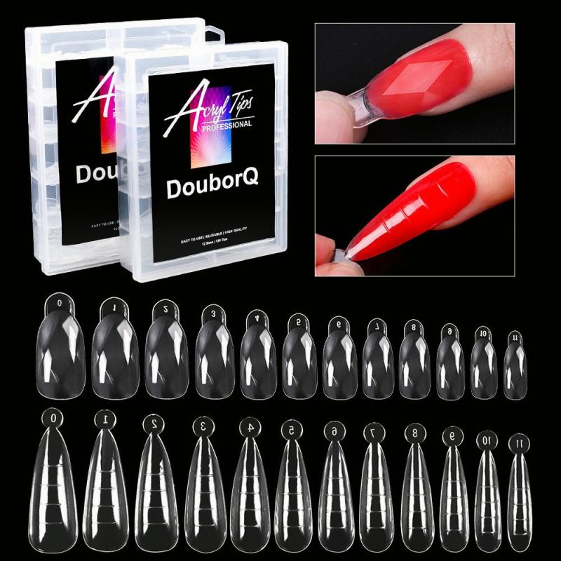 Buy 120pc/Box Finger Extension Model Finger Art Diamond&Almond UV ...