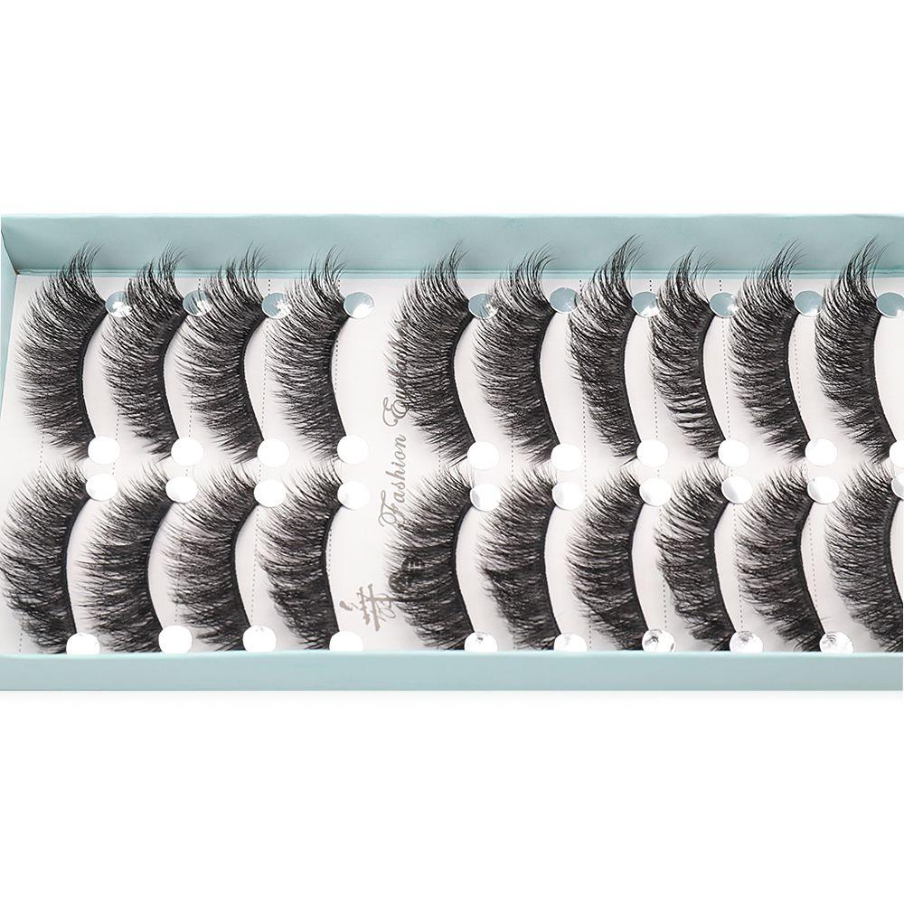 Cheap 10 Pairs Eye Makeup Tool Reusable Cross Short 6D Faux Mink Hair ...