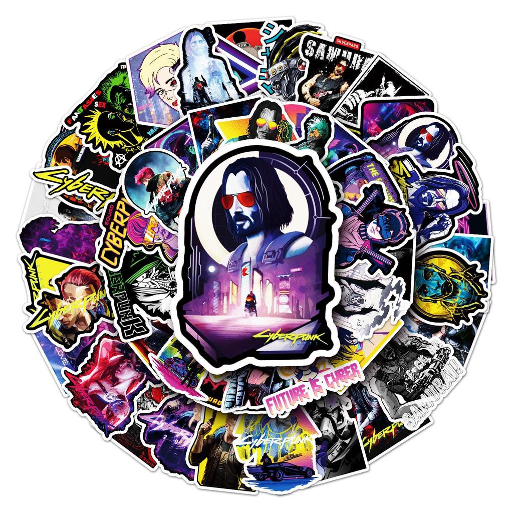 50 Games Cyberpunk 2077 Graffiti Stickers Suitcase Laptop Scooter Car ...