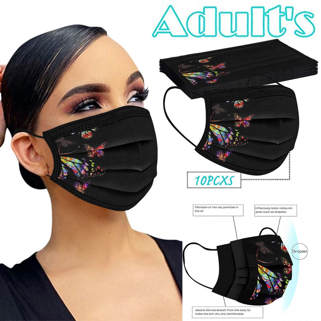 Buy Adult Women Man Disposable Face Mask Industrial 3Ply Ear Loop 10PC ...