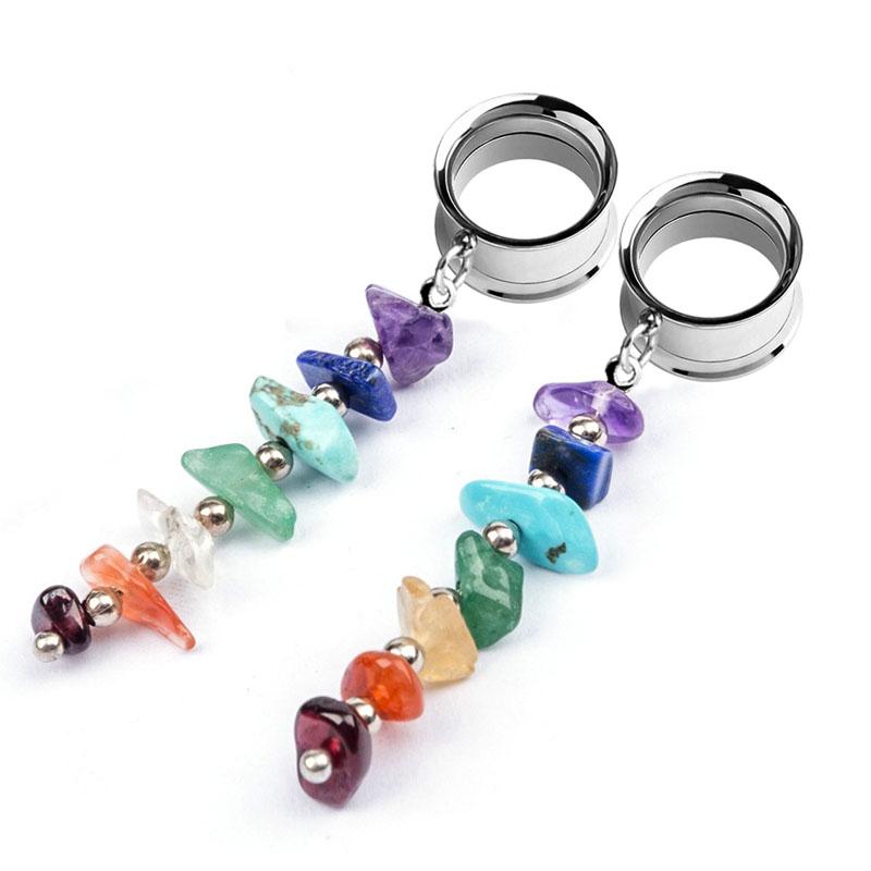 00 Gauges Dangle Gauges Plug Earrings Silver Sacred Womb Tunnels Hider ...