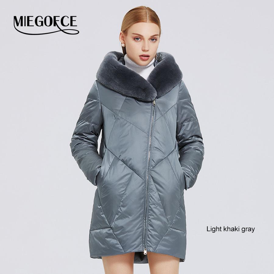 Buy MIEGOFCE Winter New Women's Cotton Coat With Stylish Fur Collar Rex ...