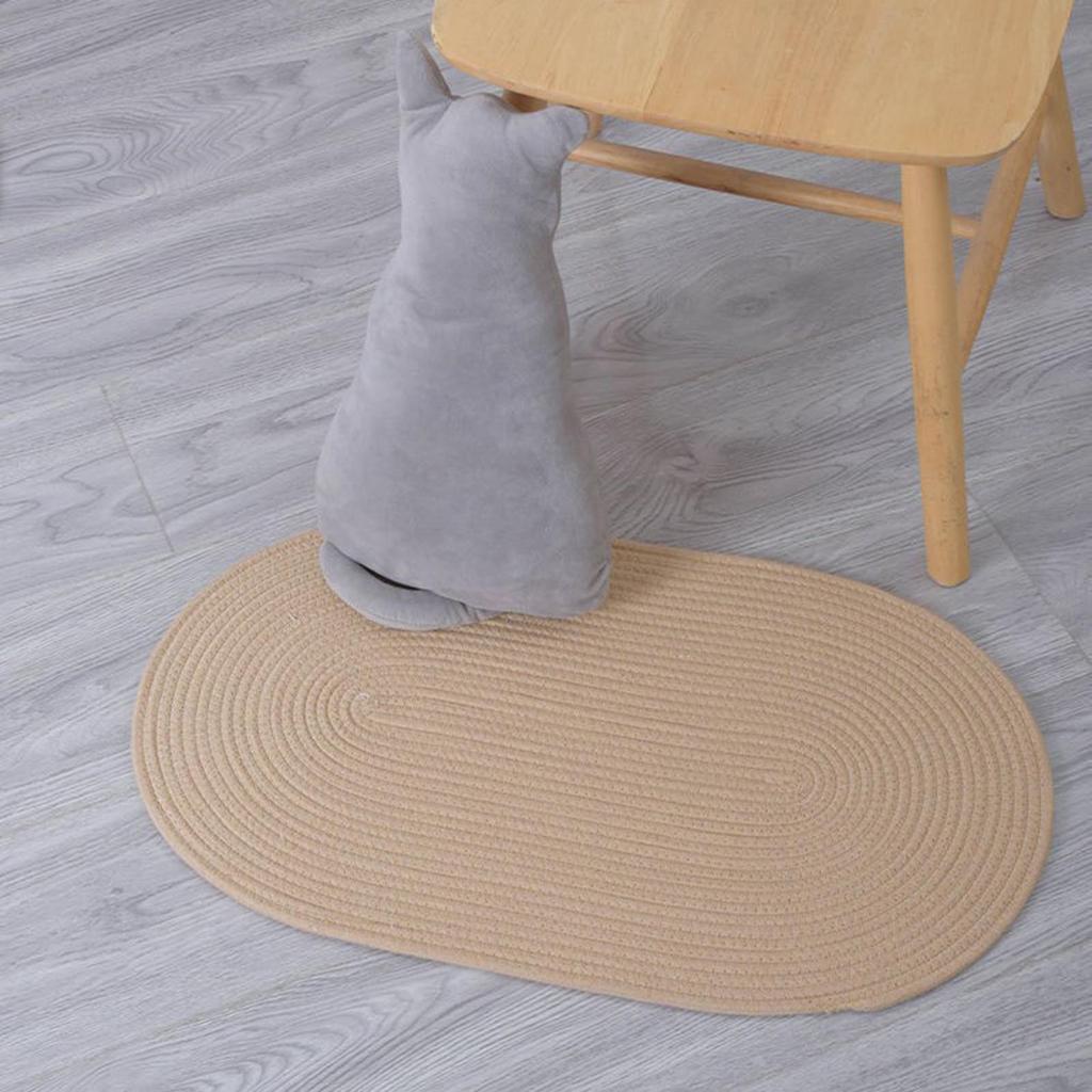 Cheap Retro Floor Mat Nor-dic Literary Style Jute Woven Carpet Living ...