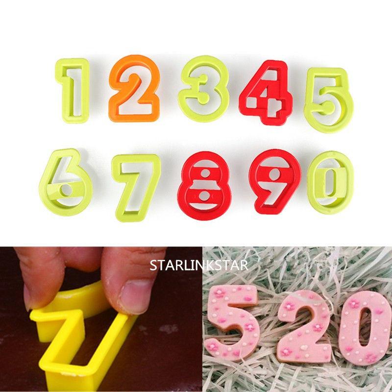 Buy 10Pcs Numbers Cake Cookie Cutter Baking Tool Biscuit Sugarcraft ...