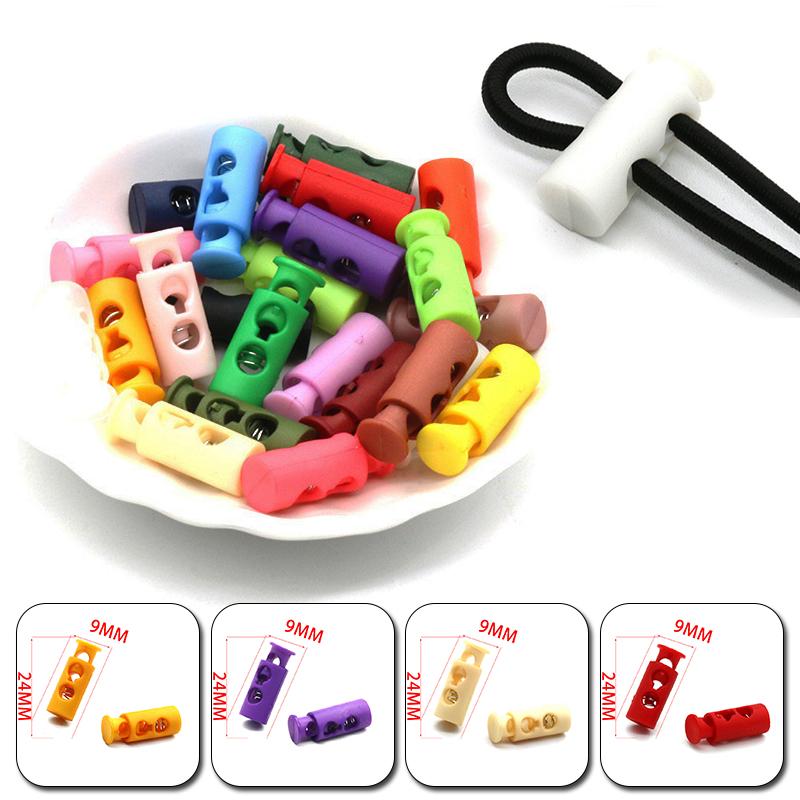 10pcs DIY 2 Holes Plastic Multicolor Rope Lock Clips Adjustment Buckle ...