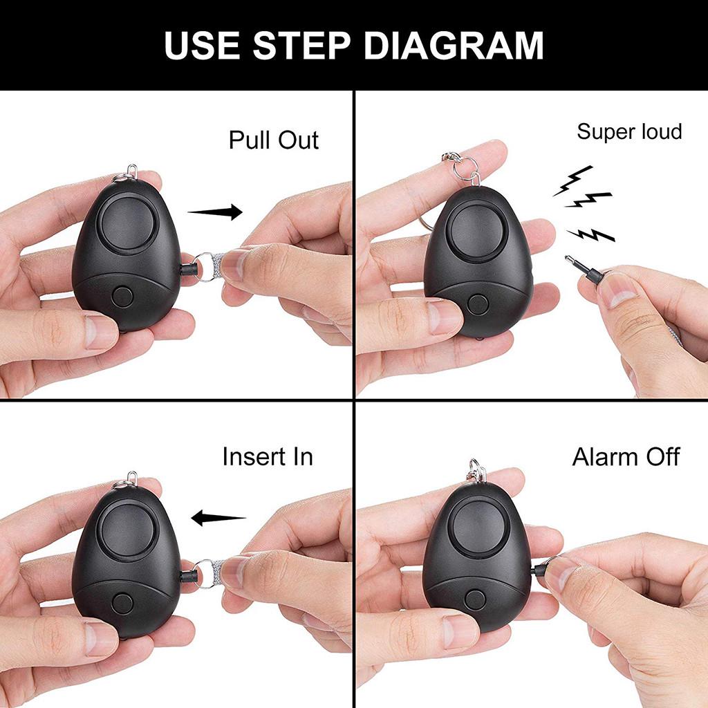 130 dB Emergency Key chain LED Light For Women Kid Elderly Safety ...