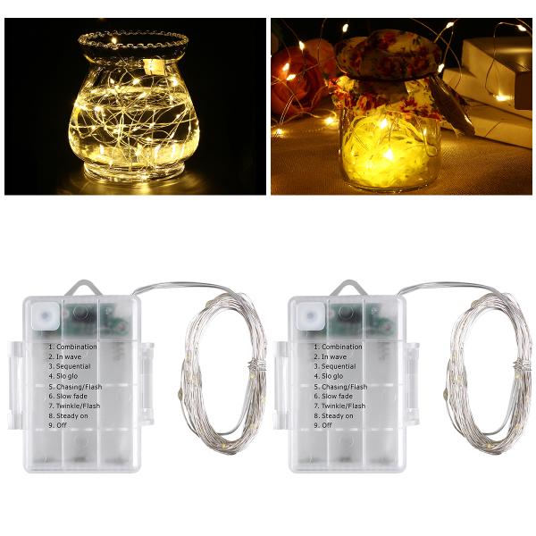 Buy 5M 50pcs LED Beads Copper Wire String Lights Remote Control ...