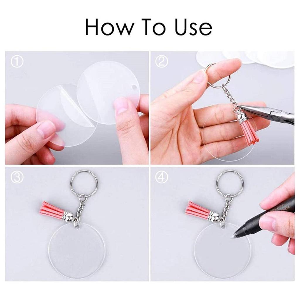 Buy 280 Pieces Acrylic Key Chain Tassels Set Including 20 Acrylic ...