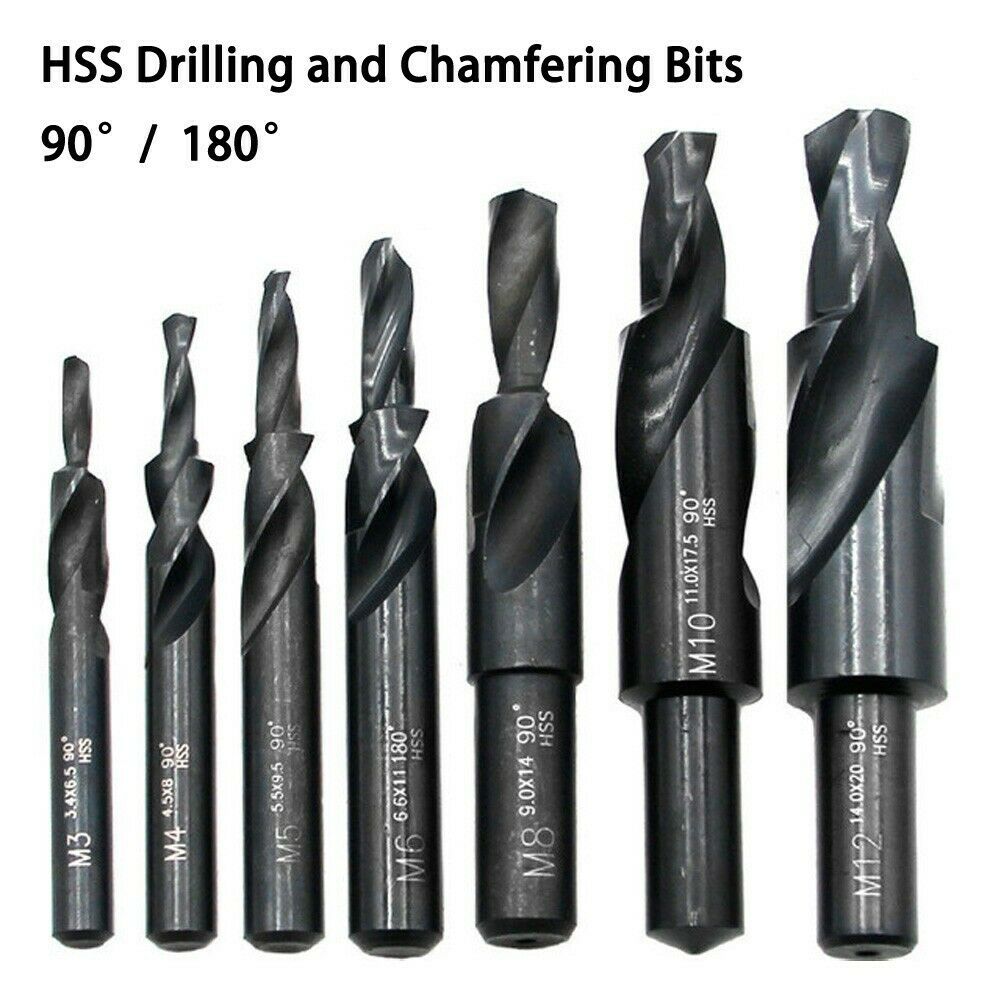 Buy 90/180 Degree HSS Counterbore Spiral Step Drill Bit For Metal ...