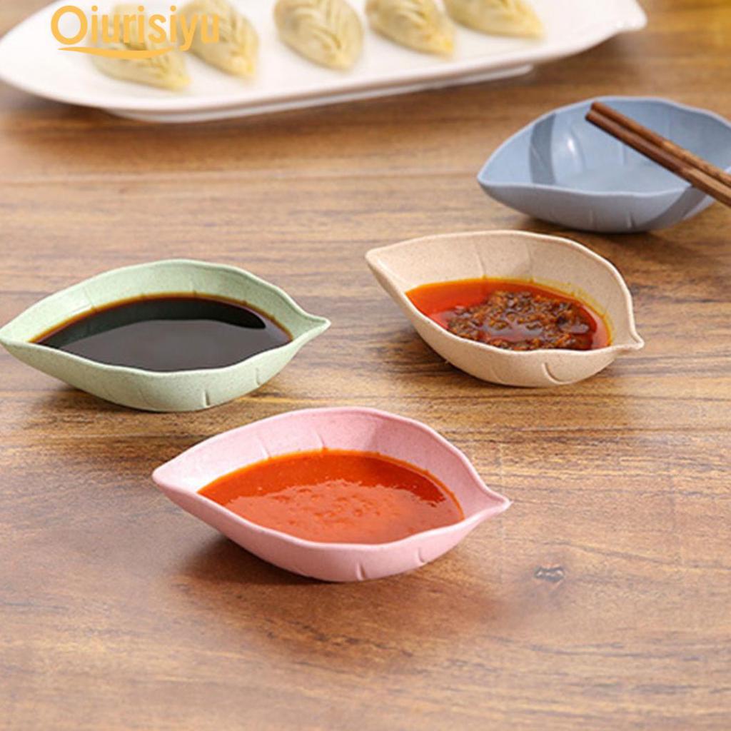 Buy COZYROOM Leaf Shape Wheat Straw Seasoning Dish Sauce Vinegar Mini ...