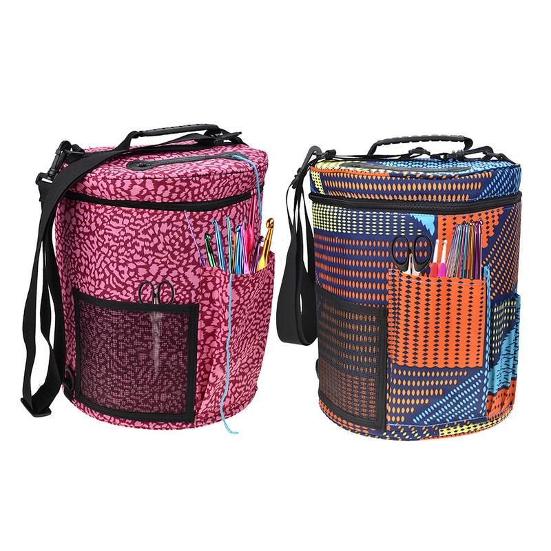 Buy Large-sized Cylinder Woolen Yarn Storage Bag Tote Organizer at ...