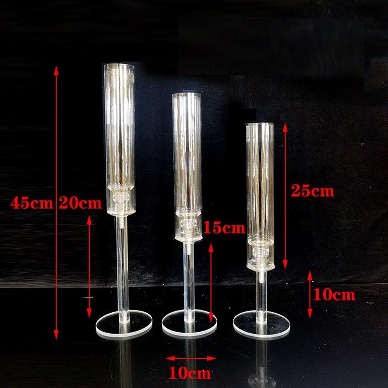 Buy 3 Pack Simulated Crystal Candlesticks Acrylic Candlestick ...