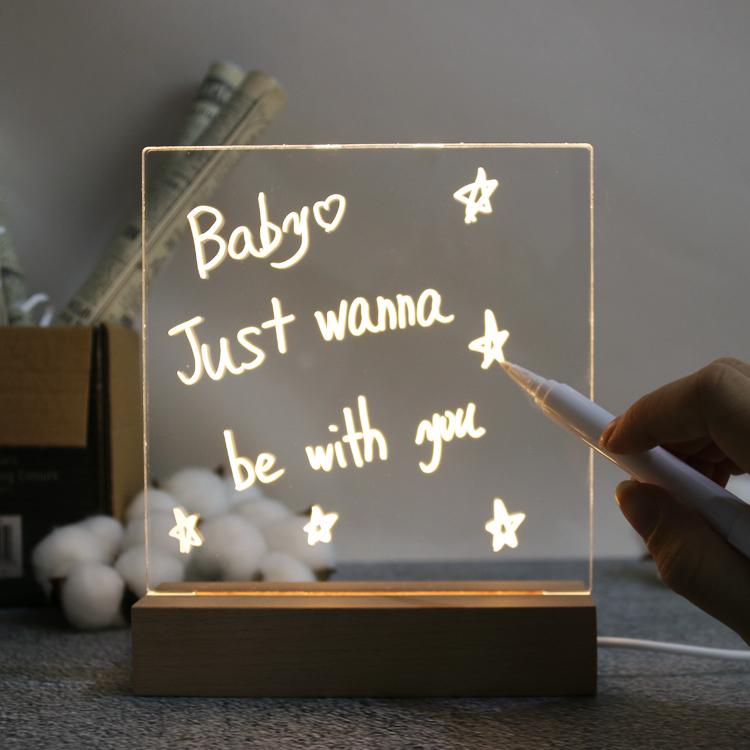 Buy Ins Style Acrylic Luminous Writing Board LED Light Rewritable ...