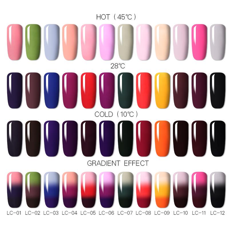 Buy LILYCUTE 7ml 3 Layers Thermal Gel Polish Color Changing Colorful ...