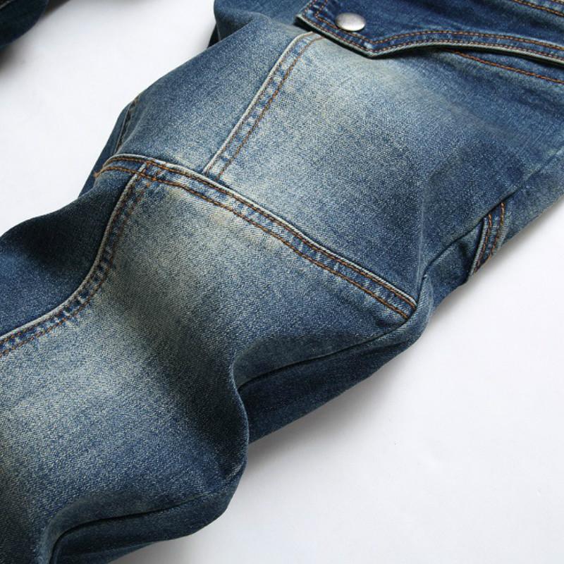 Buy Men's Slim Fit Long Zipper Fashion Causal Pocket Denim Jeans at ...
