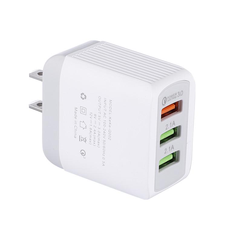Cheap QC3.0 3USB Fast Charge Mobile Phone Charger Multi-port US/EU Travel Charging Adapter | Joom