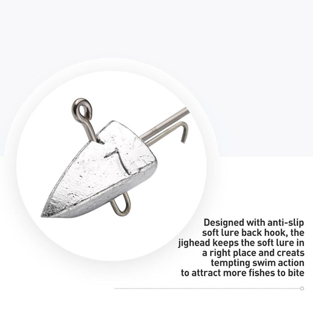 Buy 8pcs Triangle Head Hooks Jig Bait Barbed Hooks for Soft Lure ...